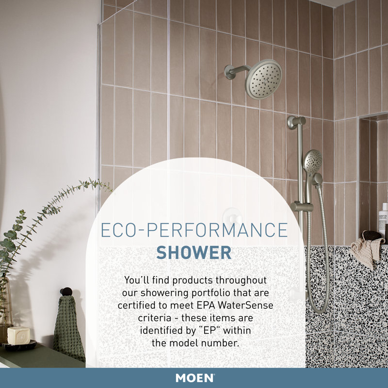 3558EP Moen Eco-Performance 5-Function Handheld Shower with 30-Inch Slide Bar and 69-Inch Hose ...